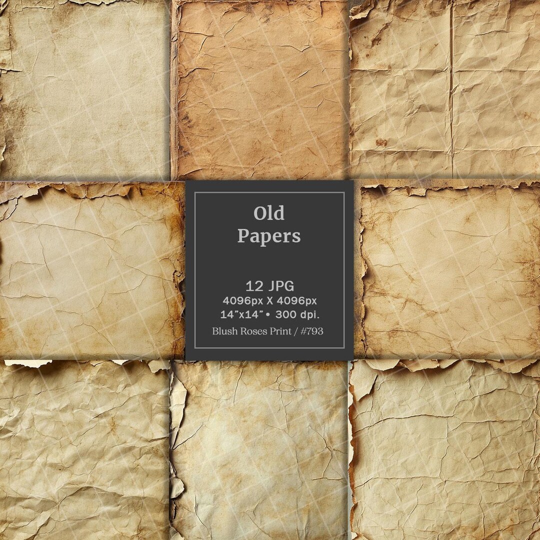 Old Paper Scrapbook Digital Paper, Basic Digital Papers, Old Torn Edges ...