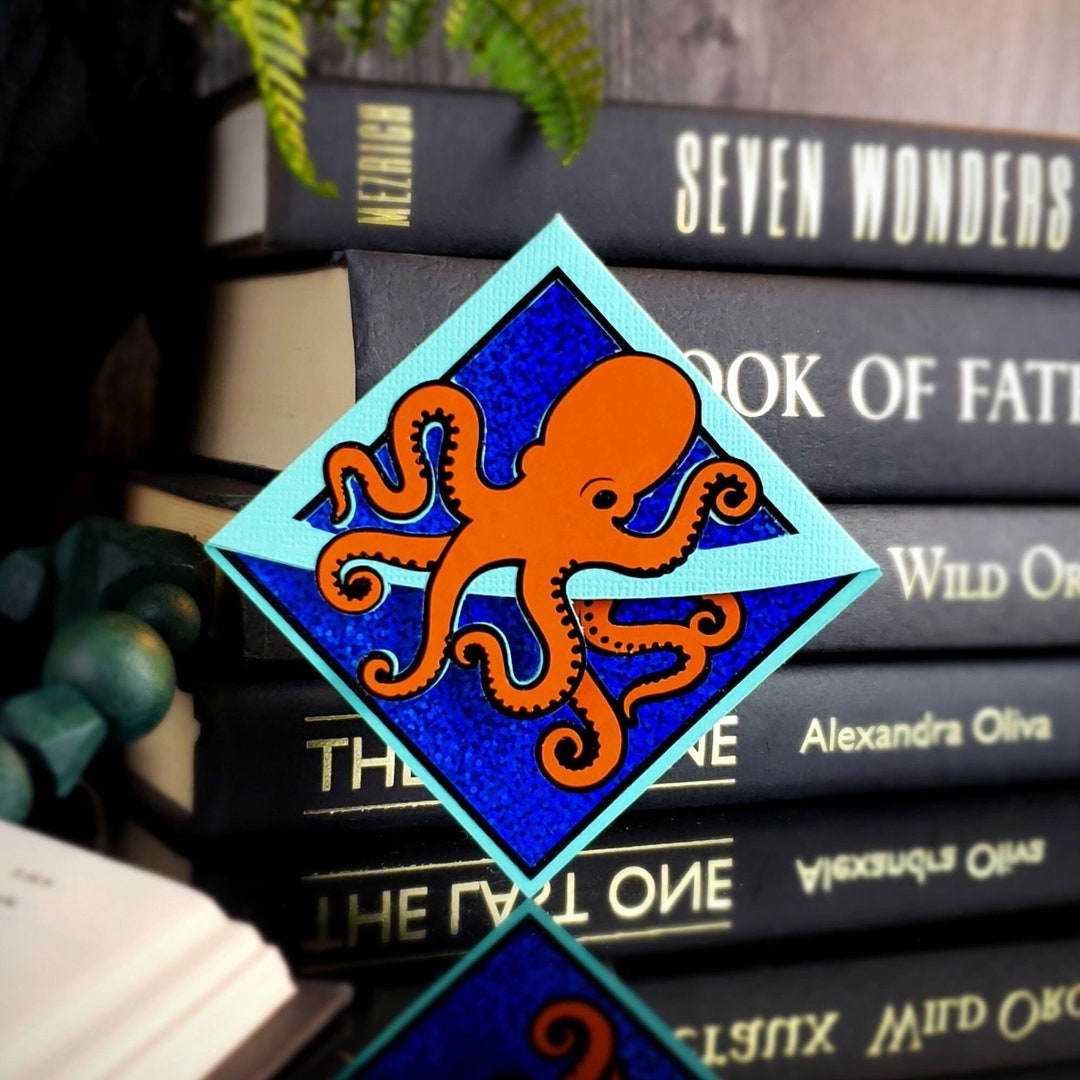 Octopus Paper Corner Bookmark, Reader Gift, Personalized Book Mark ...