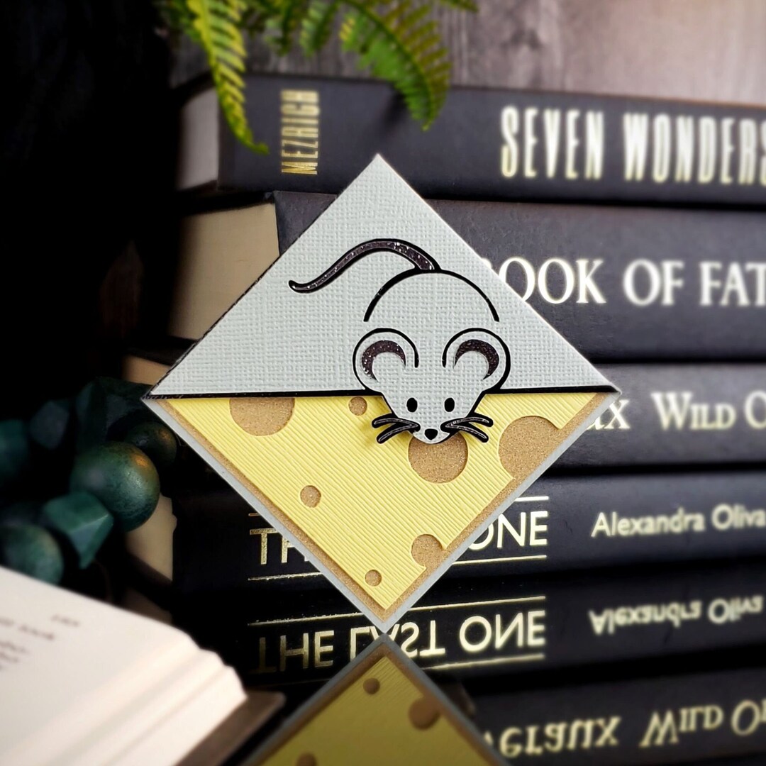 Mouse Cheese Paper Corner Bookmark, Reader Gift, Personalized Bookmark ...