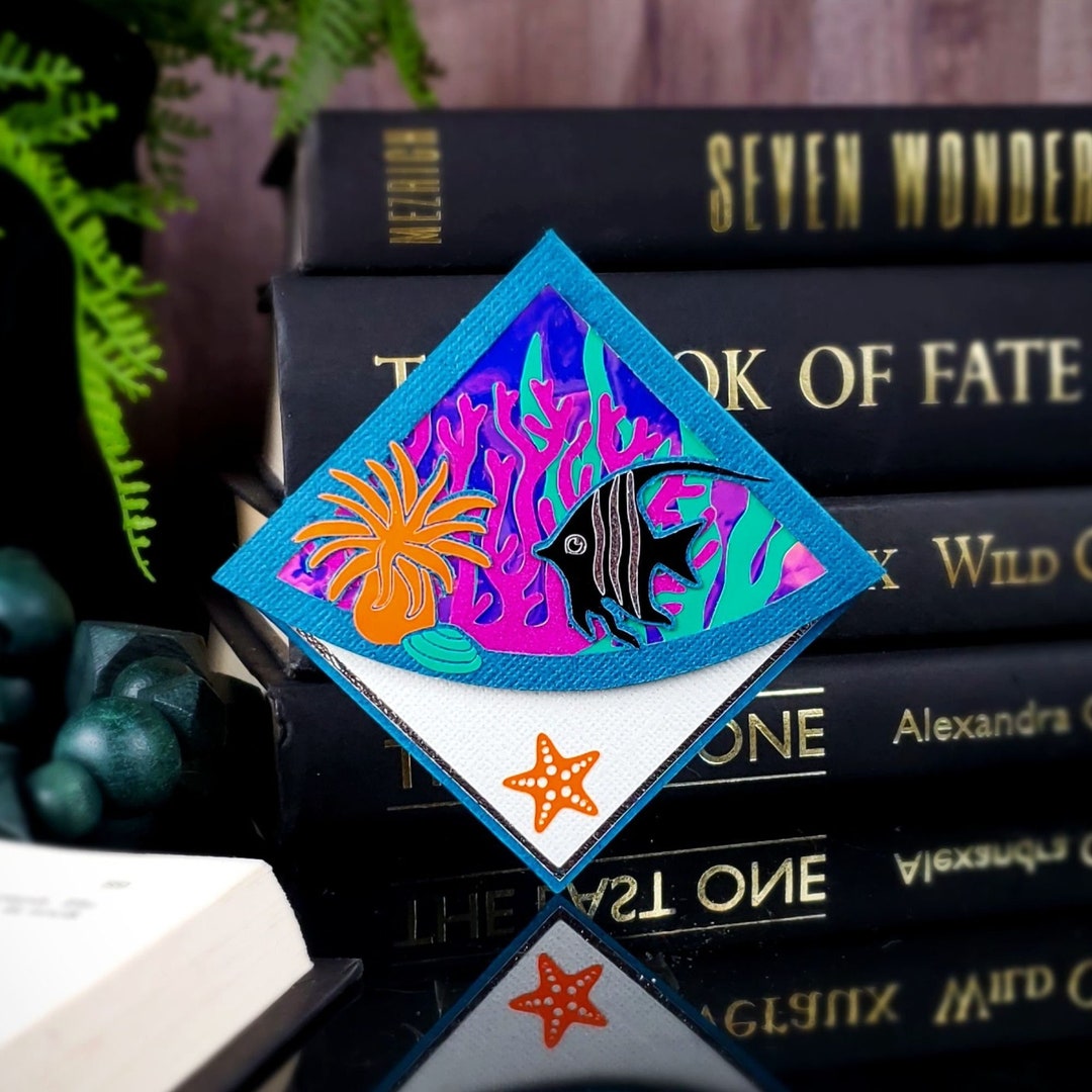 Coral Reef Corner Bookmark, Tropical Fish Bookmark, Underwater Bookmark ...