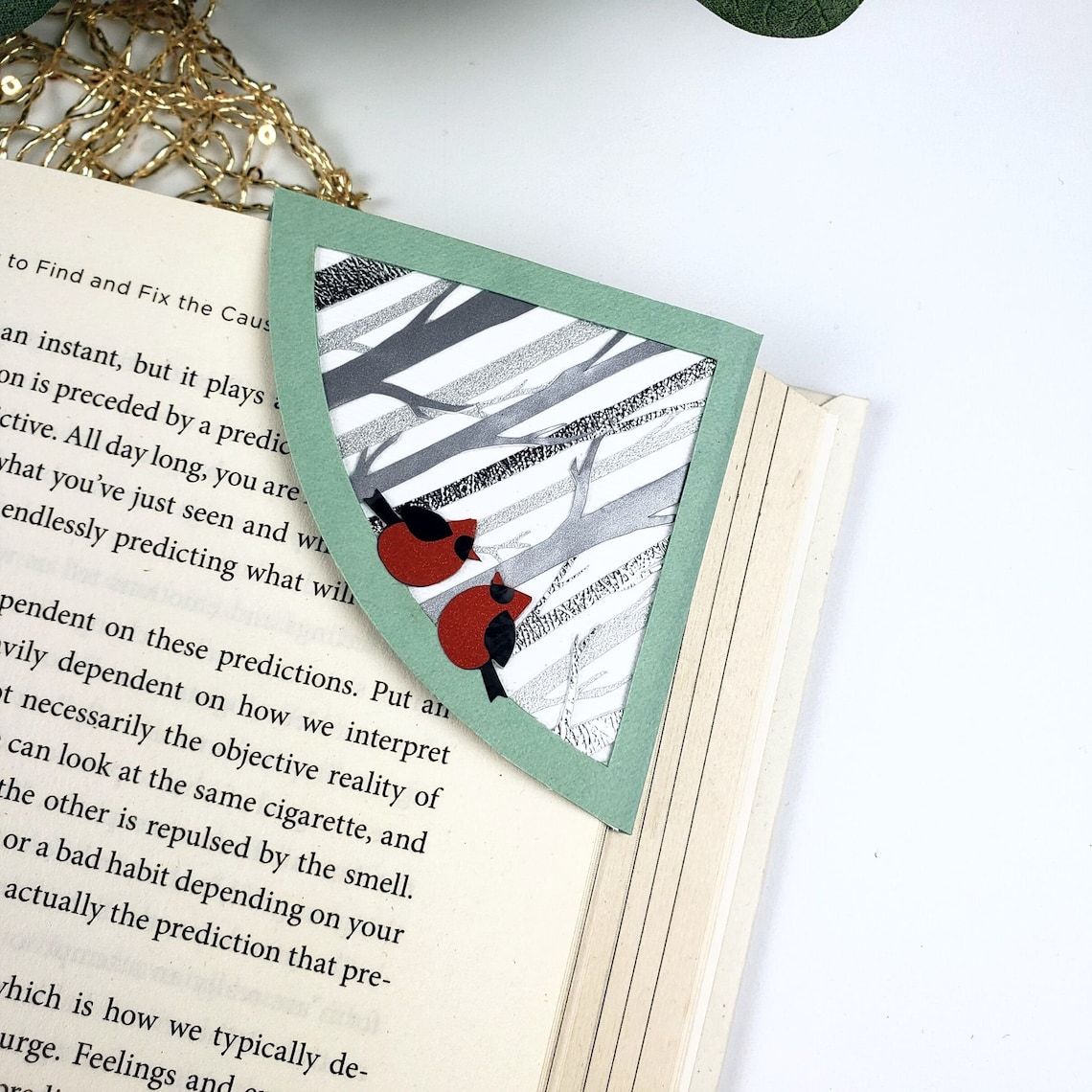 Birch Birds Paper Corner Bookmark Reader Gift Book Lover - Etsy