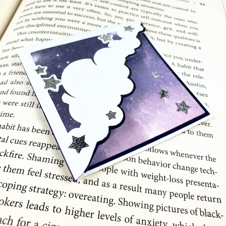 Violet Night Sky Corner Bookmark Reader Gift Personalized - Etsy