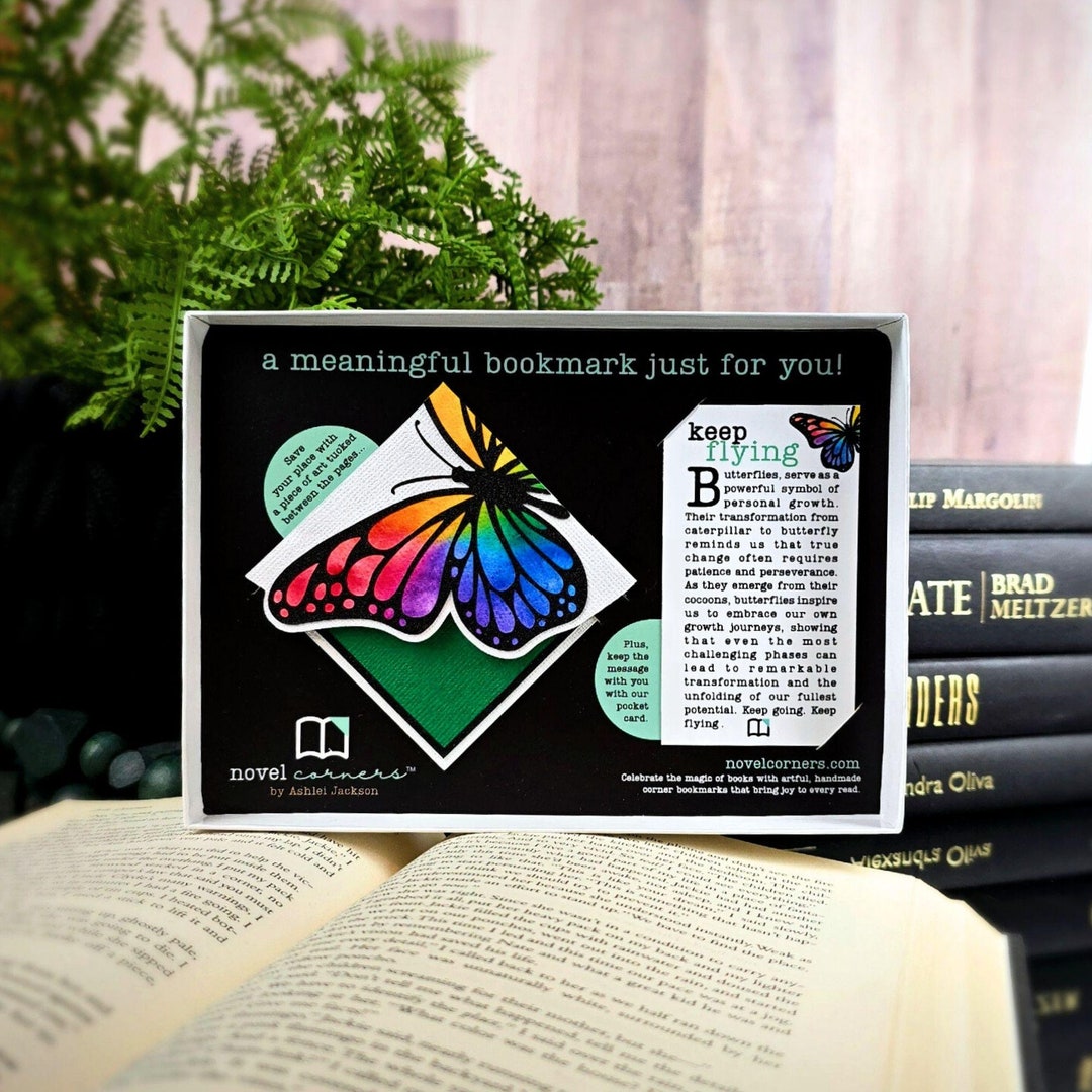 Rainbow Butterfly Corner Bookmark Gift Set, Bookmark Gift Set, Unique ...