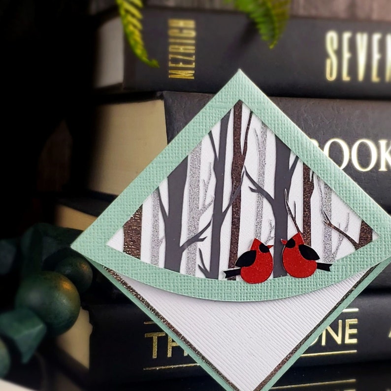 Birch Birds Paper Corner Bookmark Reader Gift Book Lover - Etsy