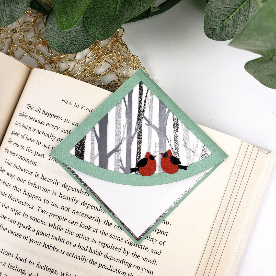 Birch Birds Paper Corner Bookmark Reader Gift Book Lover - Etsy