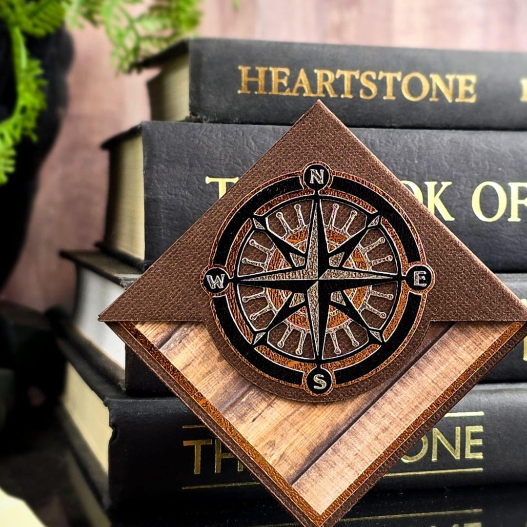 Compass Corner Bookmark, Compass Rose Bookmark, Compass Bookmark ...