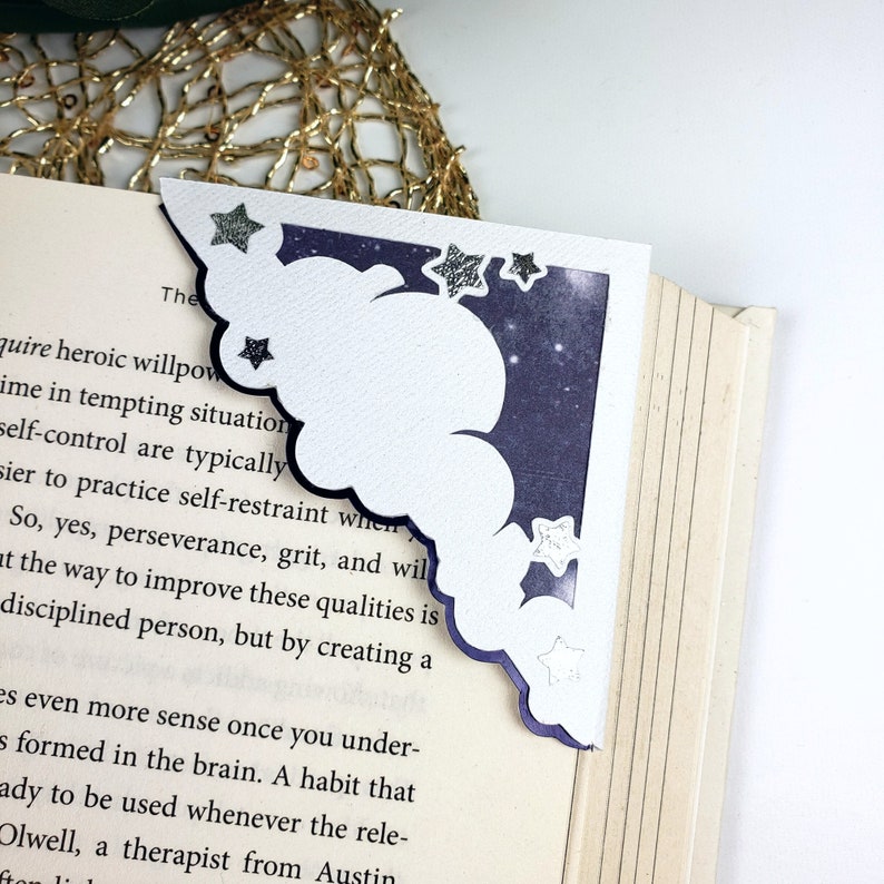 Violet Night Sky Corner Bookmark Reader Gift Personalized - Etsy