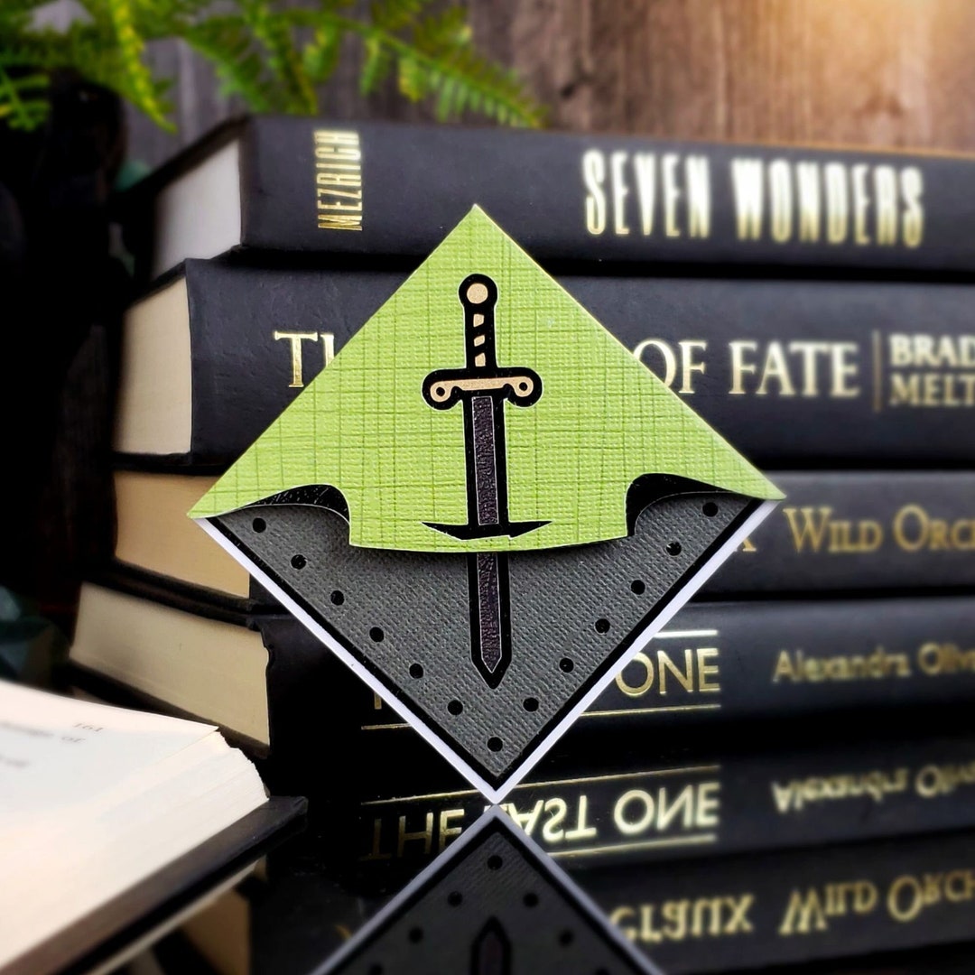 Sword Corner Bookmark: Handmade Paper Reader Gift - Etsy