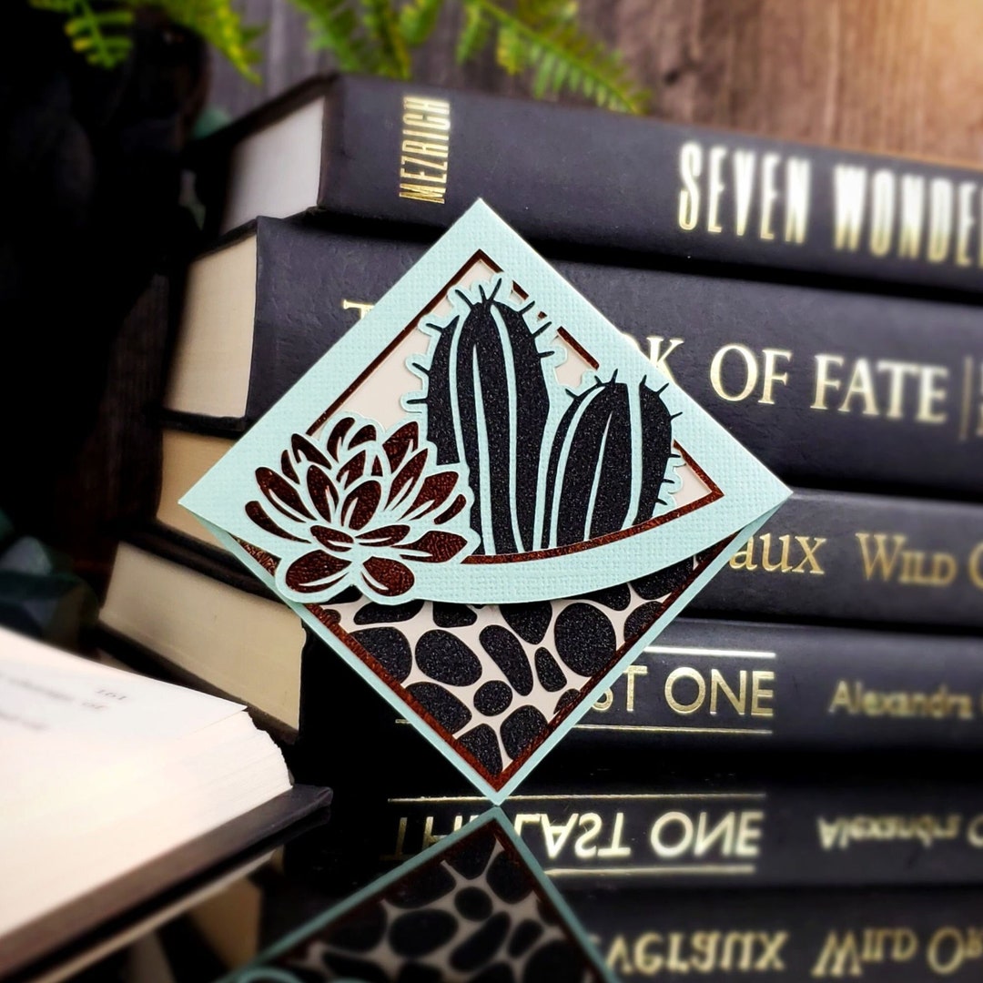 Cactus Succulent Corner Bookmark, Reader Gift, Custom Book Mark for Her ...