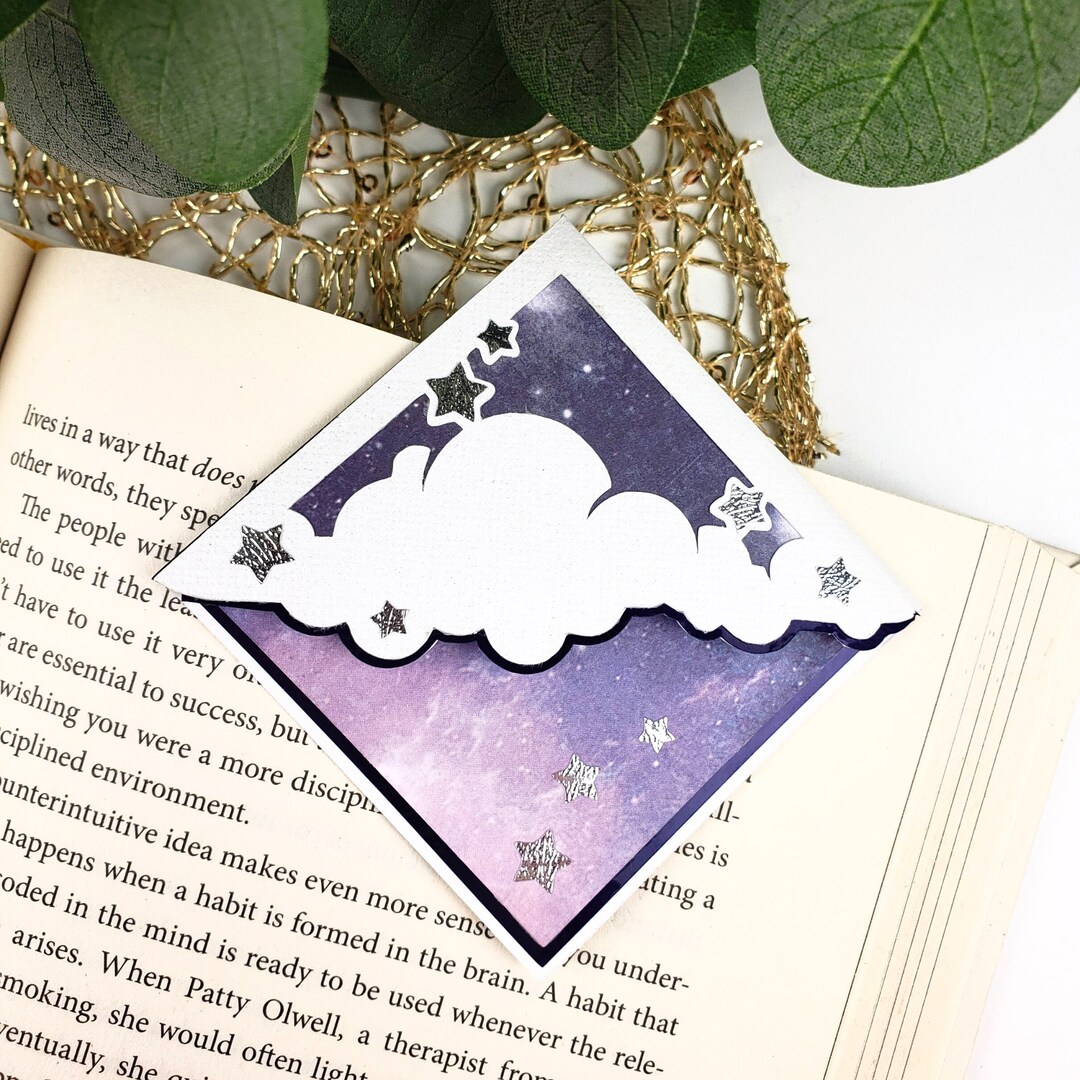 Violet Night Sky Corner Bookmark Reader Gift Personalized - Etsy