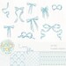 Vintage Bow Digital Watercolor Clipart's - Blue - Etsy