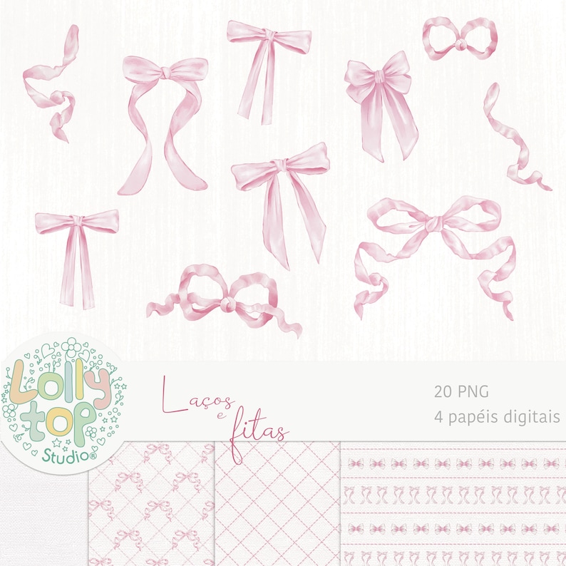 Vintage Bow Digital Watercolor Clipart's - Etsy