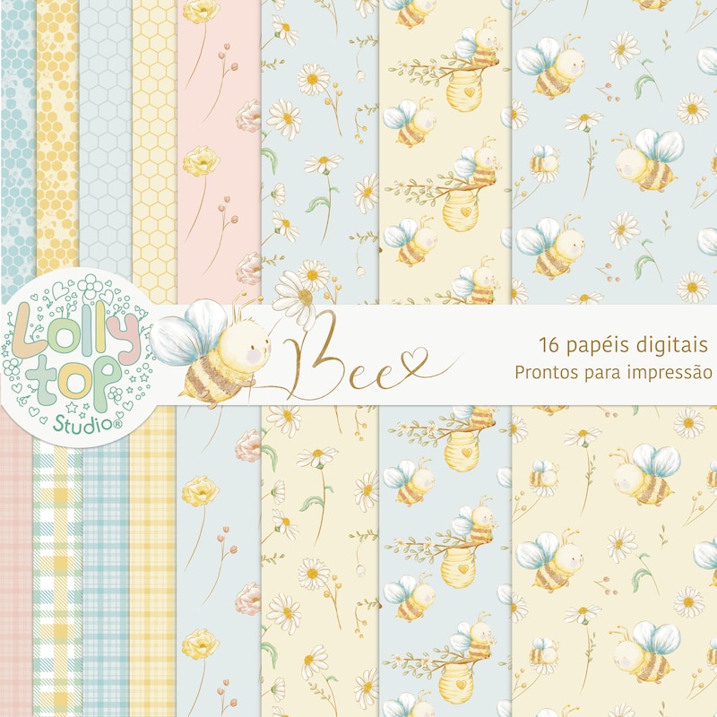 Bee Digital Paper - Etsy