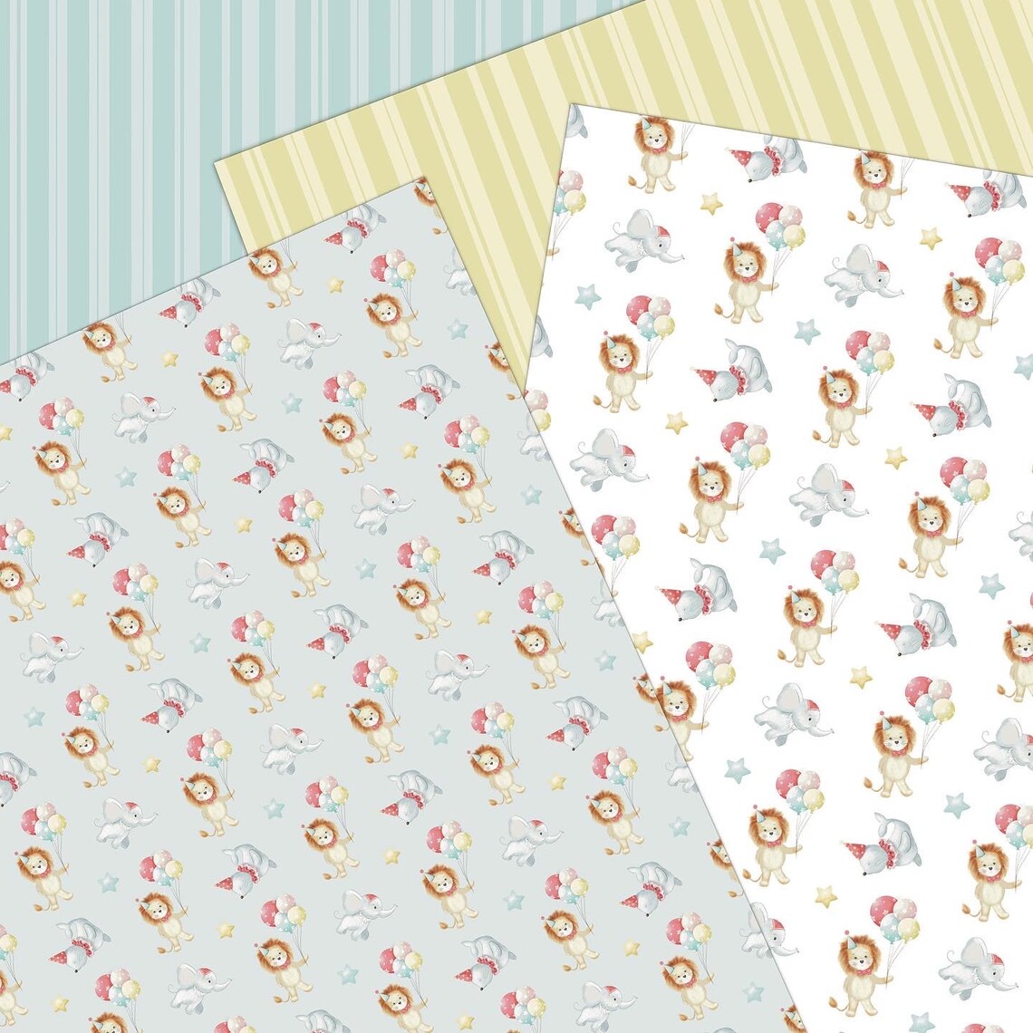 Circus Digital Papers - Etsy