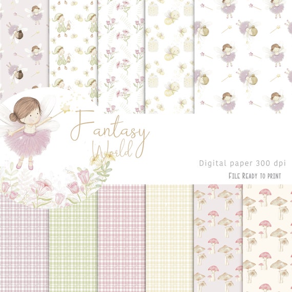 Fantasy World Fairy Garden Digital Paper - Etsy