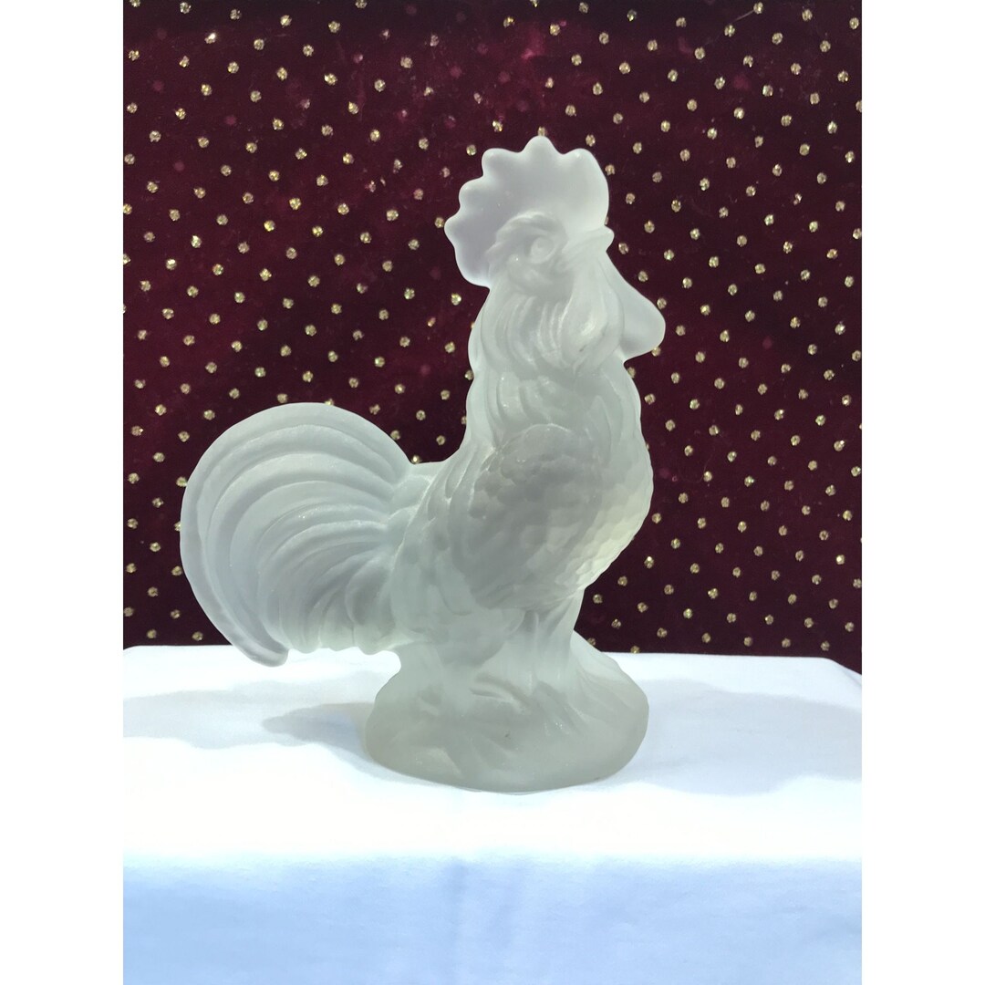 Vintage Goebel Germany 1978 Frosted Glass or Crystal Rooster, 5.5 in ...