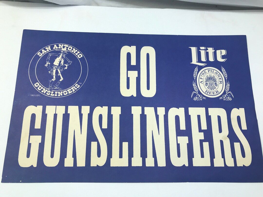 USFL San Antonio Gunslingers Football Schedule Poster, 1983 1984, Lite ...