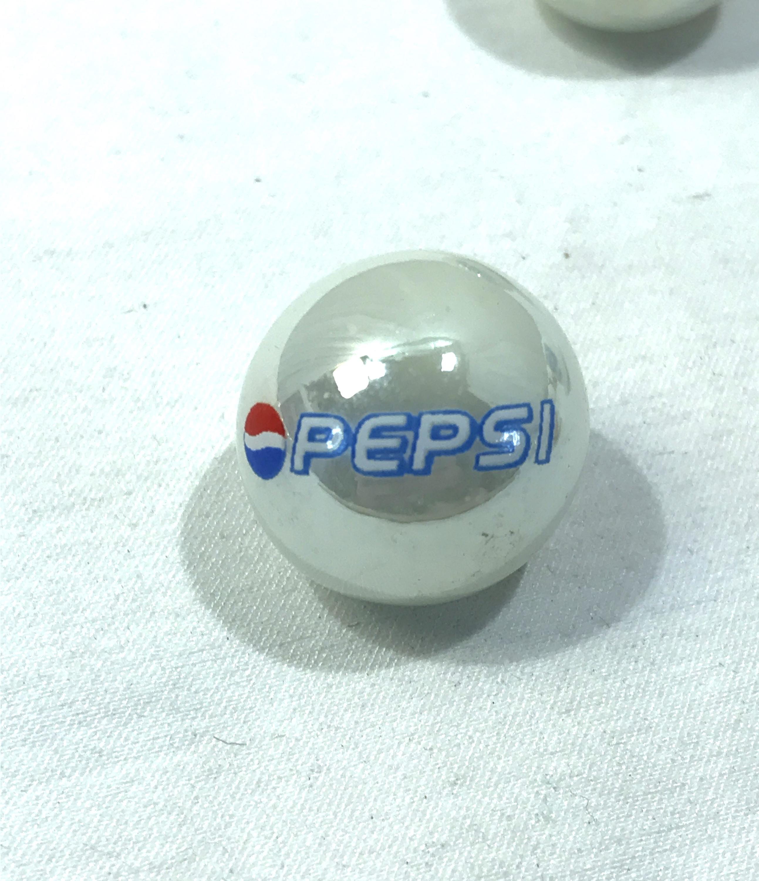Pepsi Logo Collectible Marble, Pepsi Cola, Red Blue Square, 1973, White ...