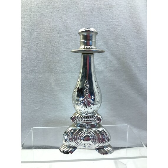 Avon silver candlestick decanter bottle, silver paint… - Gem