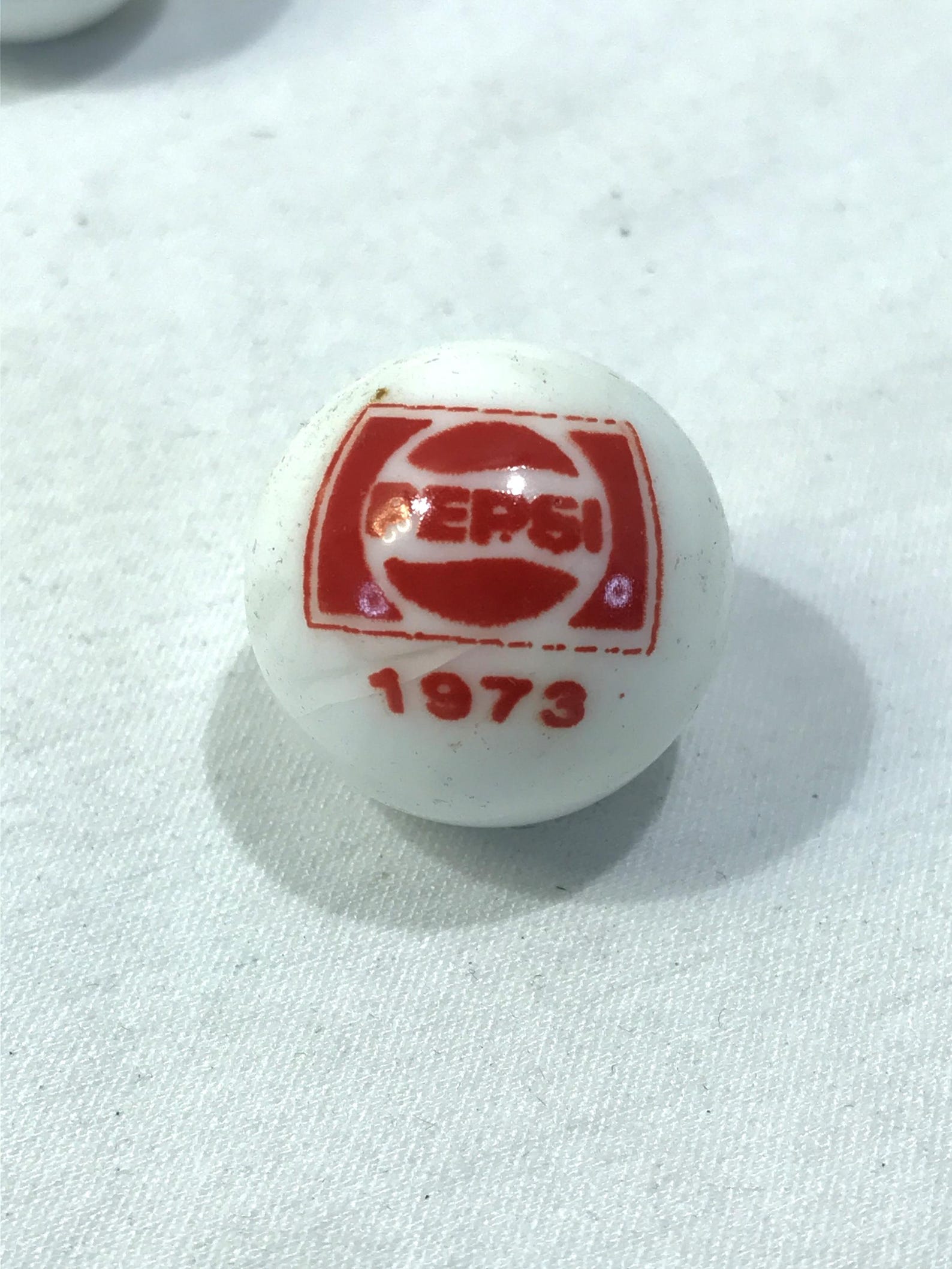 Pepsi Logo Collectible Marble, Pepsi Cola, Red Blue Square, 1973, White ...