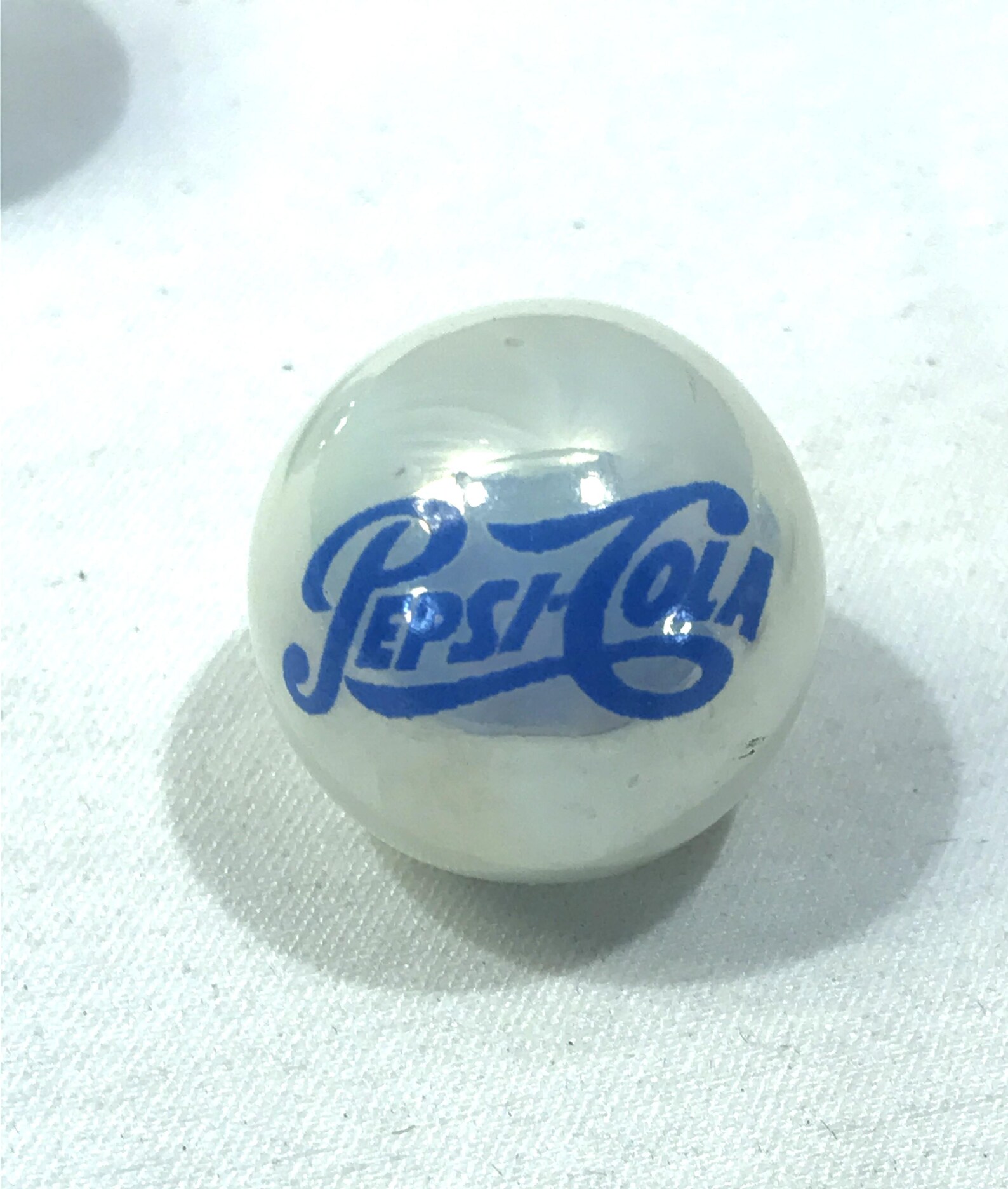 Pepsi Logo Collectible Marble, Pepsi Cola, Red Blue Square, 1973, White ...