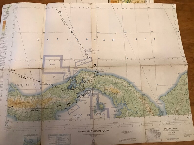 Vintage Aeronautical Chart 1950s 1960s Era Flight Map Charts - Etsy