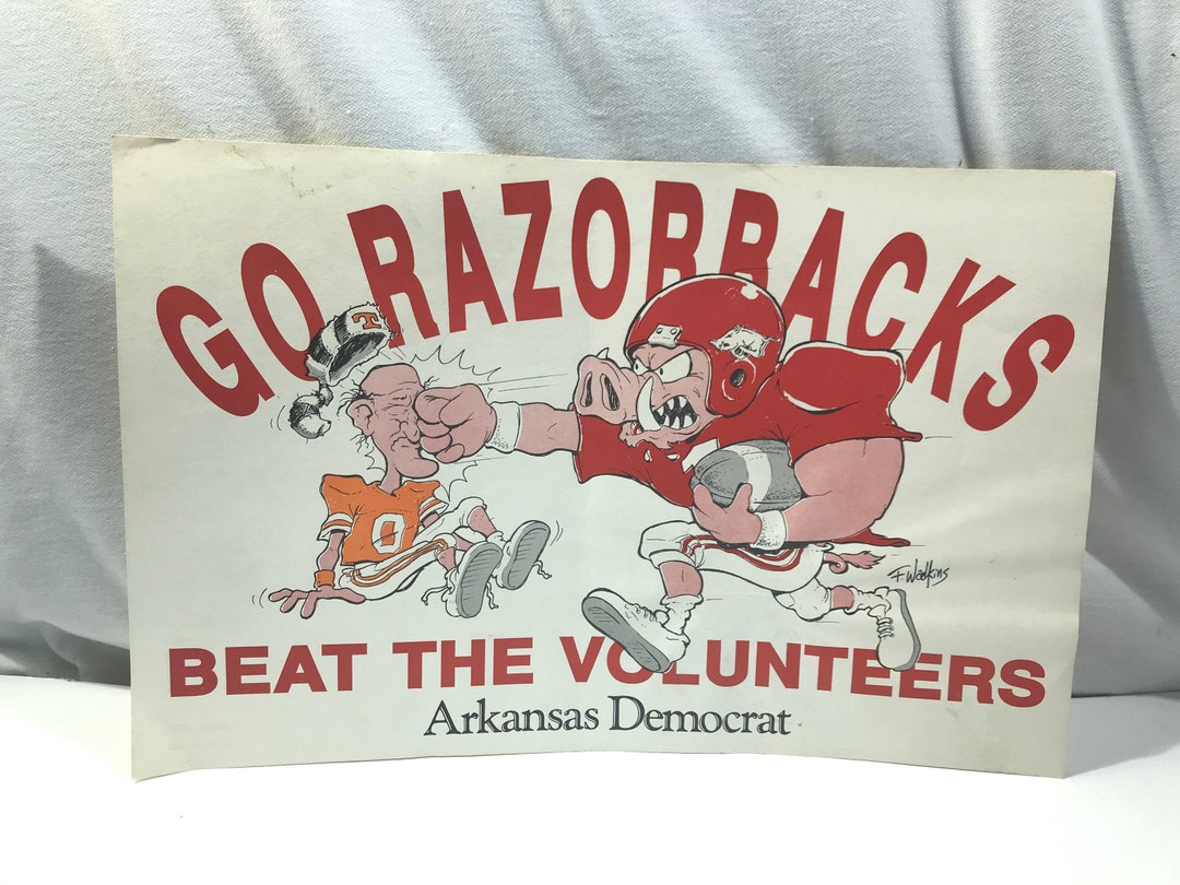 Arkansas Razorbacks Football Poster Go Razorbacks Beat the - Etsy