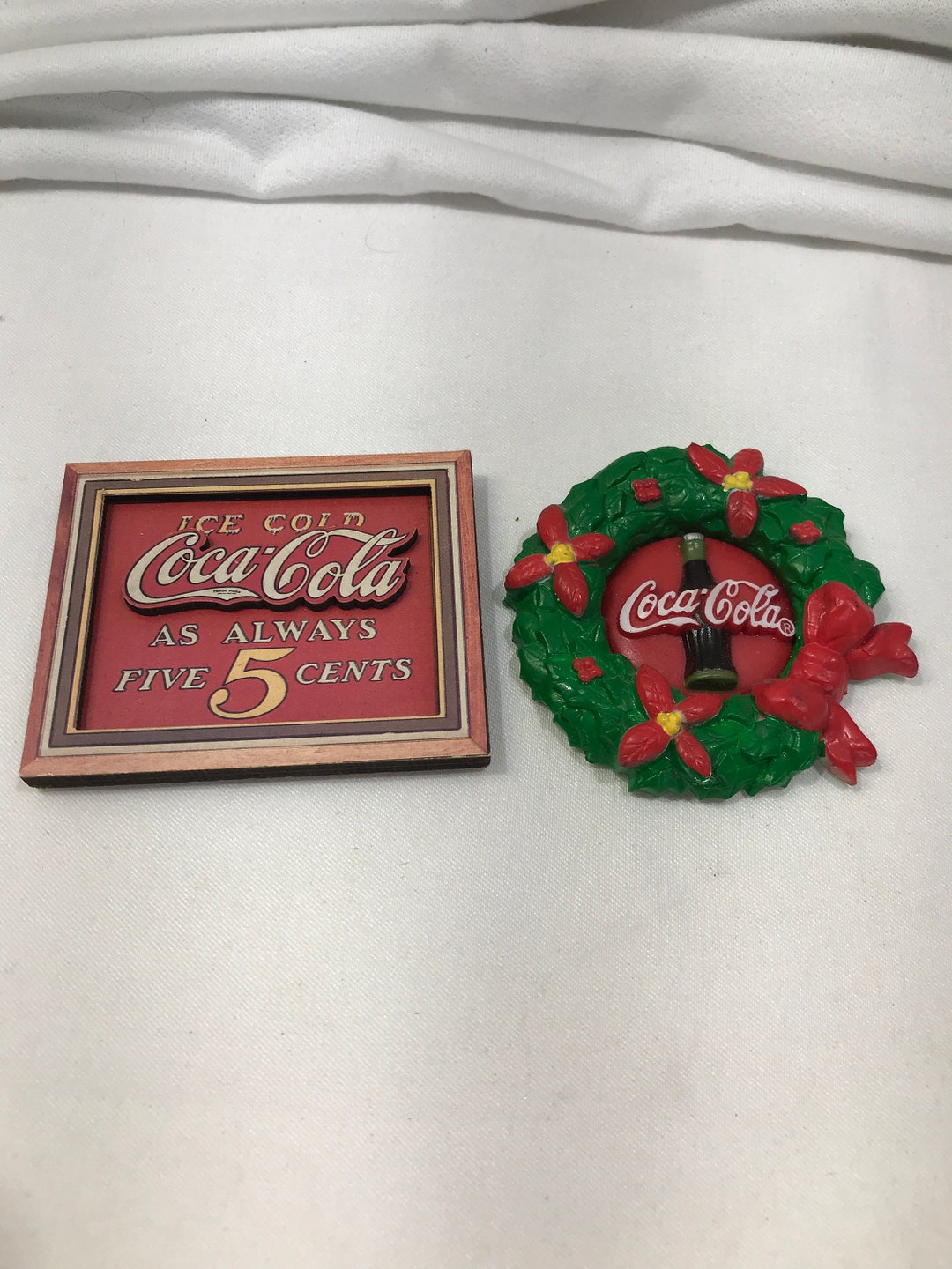 Coca Cola Collectible Refrigerator Magnet Set, 1990s Era, Christmas ...