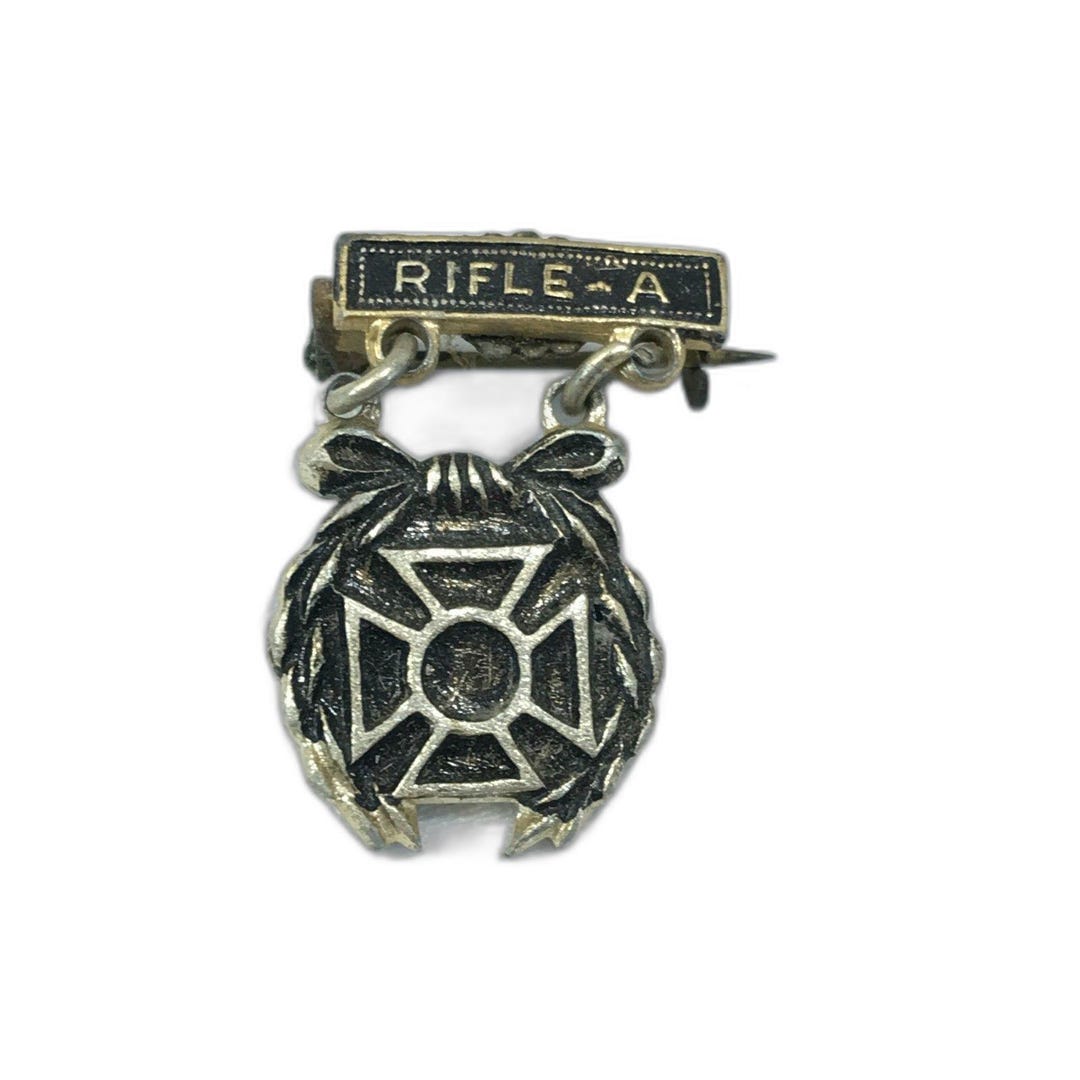 US Military Rifle A Pin, Vintage Uniform Pin, Silver, Small 1 Inch - Etsy