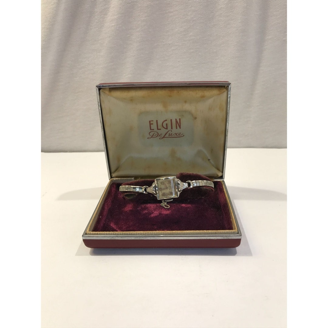 Vintage Elgin Deluxe Ladies Watch in Original Case, Antique Ladies ...
