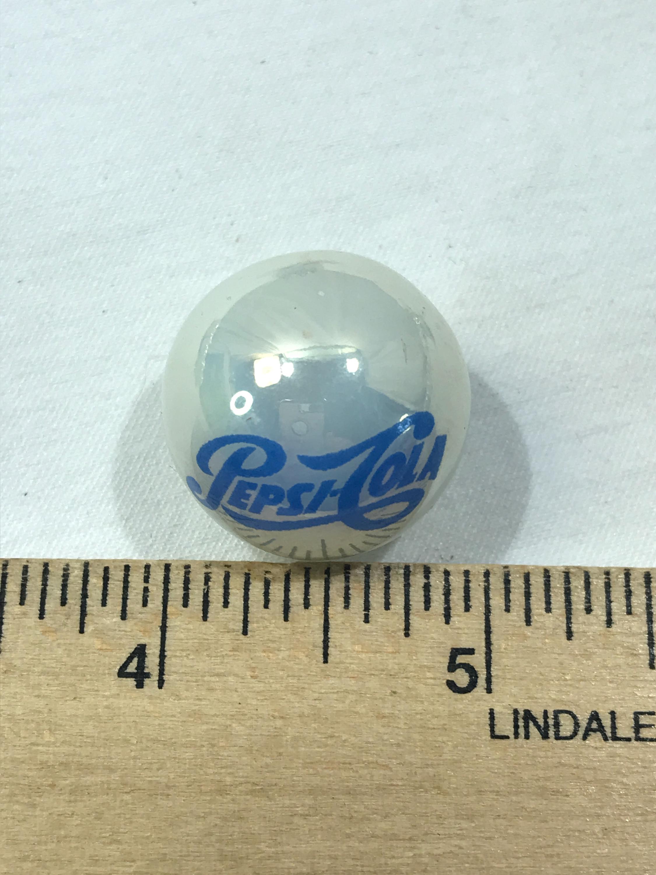 Pepsi Logo Collectible Marble, Pepsi Cola, Red Blue Square, 1973, White ...