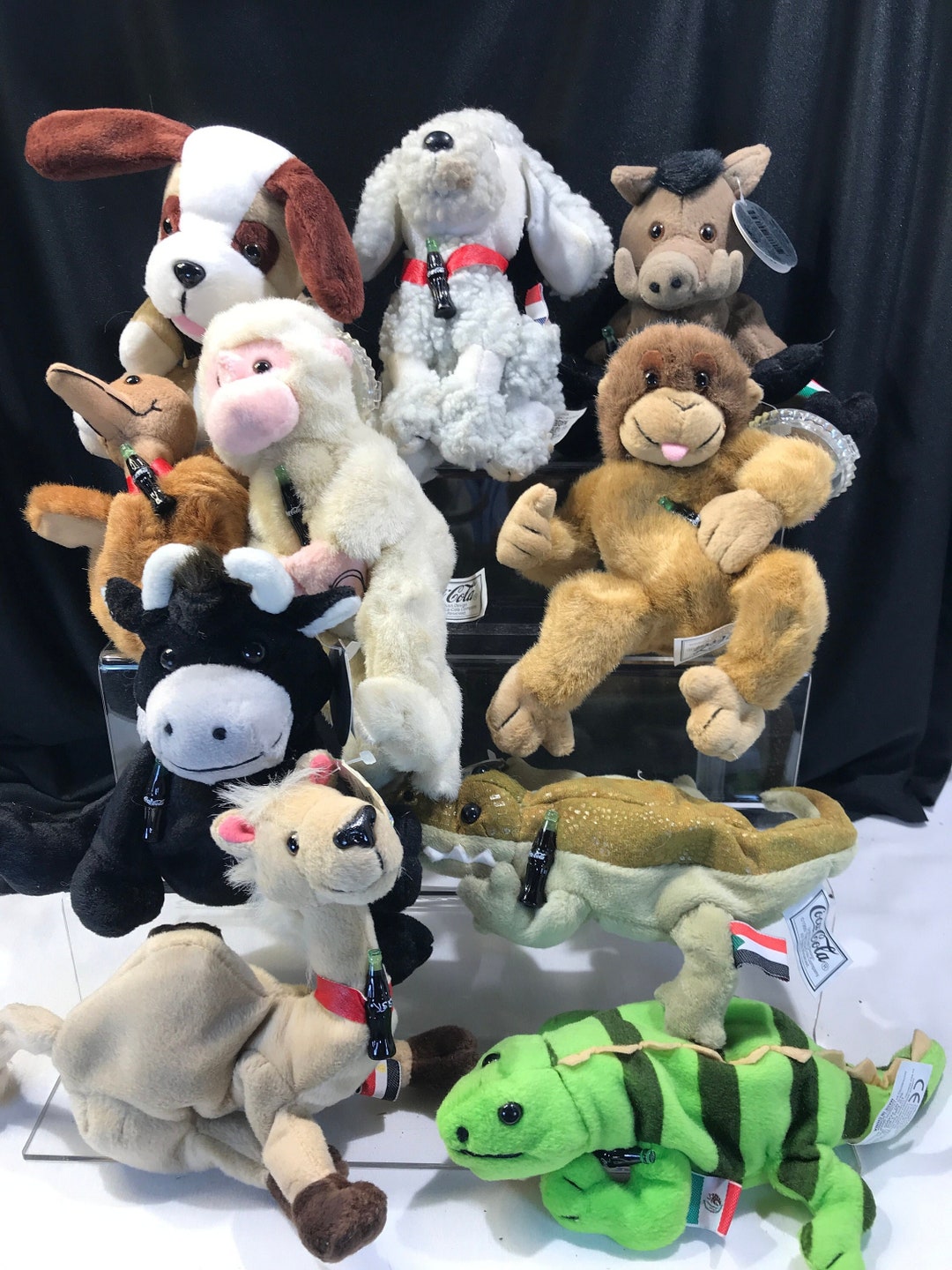 Coca Cola Collectible Plush Animal Bean Bag Set, 1999 Set of Ten ...