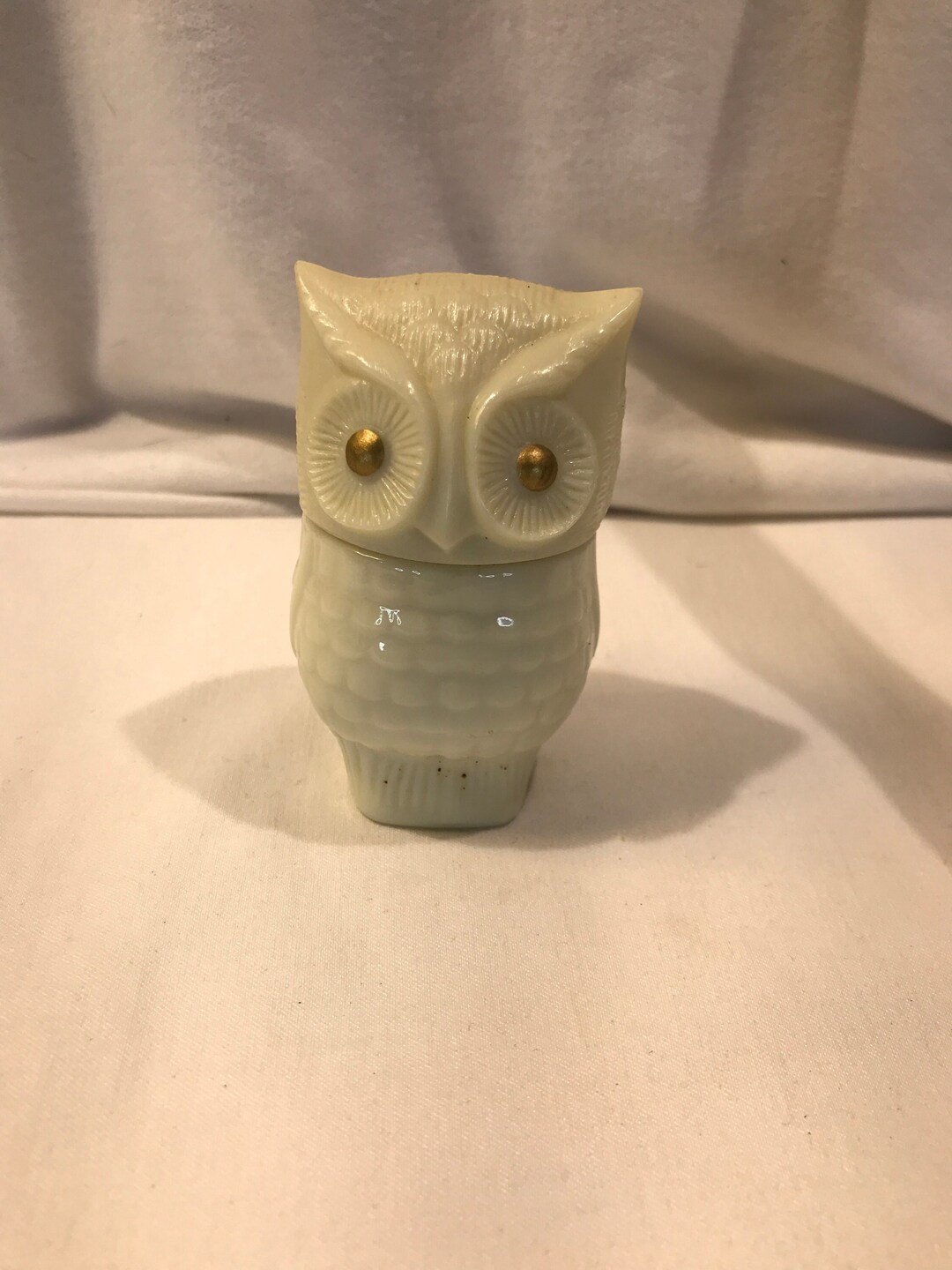 Vintage Avon Bottle or Jar, White Owl Shaped Collectible Jar, 1970s Era ...