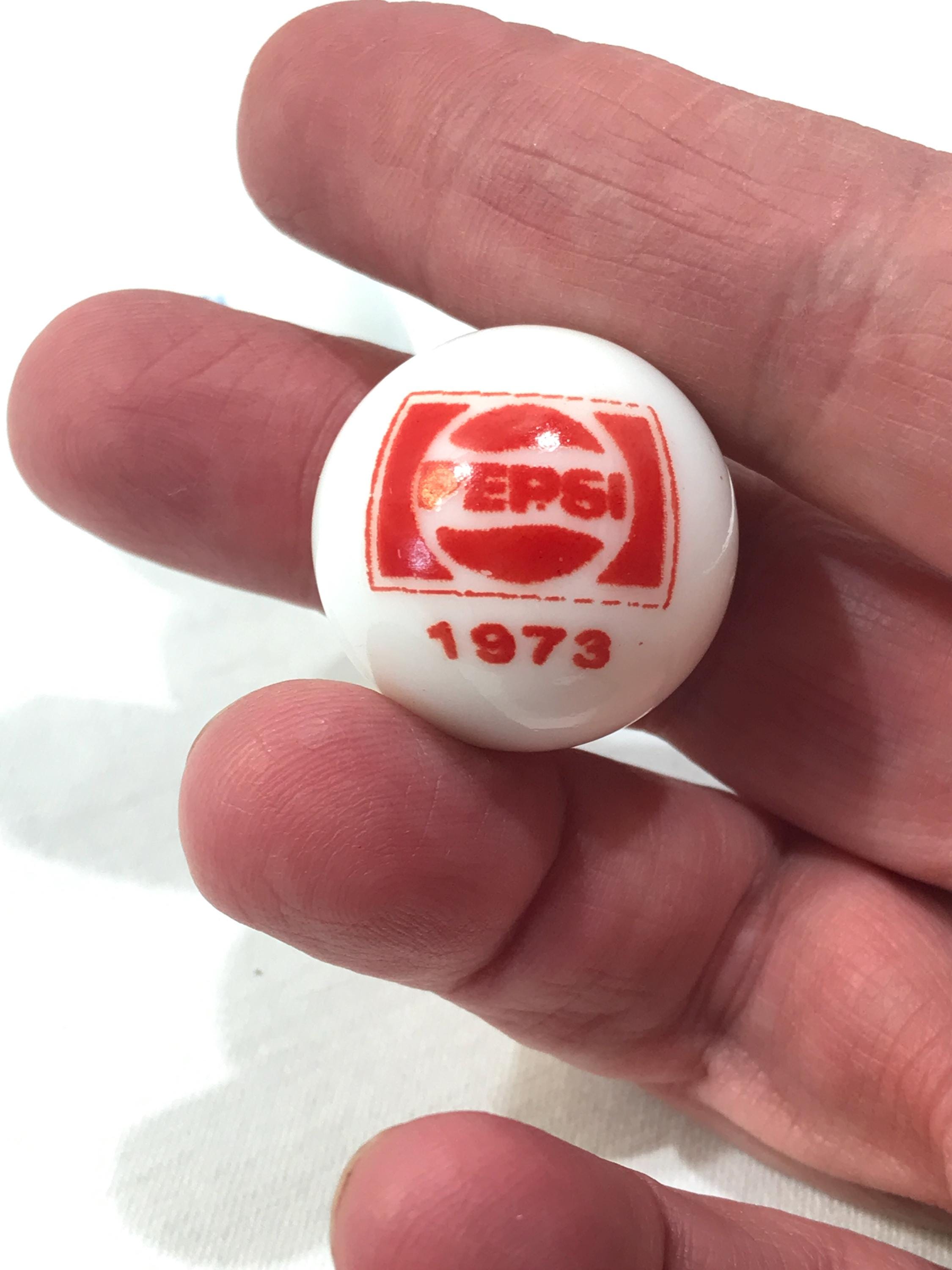 Pepsi Logo Collectible Marble, Pepsi Cola, Red Blue Square, 1973, White ...