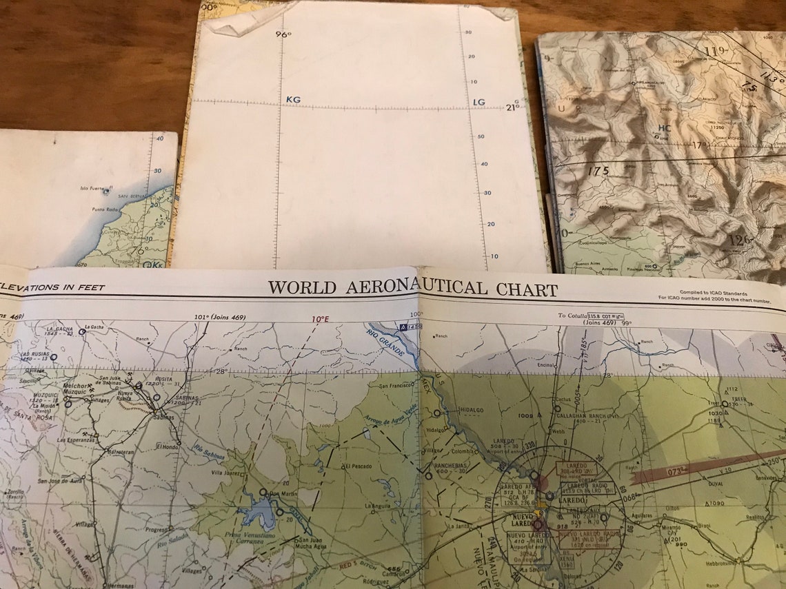 Vintage Aeronautical Chart 1950s 1960s Era Flight Map Charts - Etsy