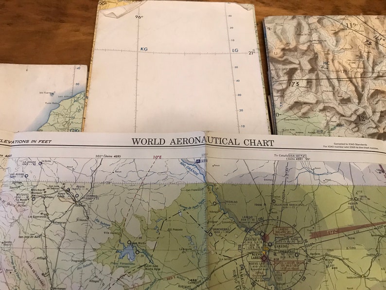 Vintage Aeronautical Chart 1950s 1960s Era Flight Map Charts - Etsy