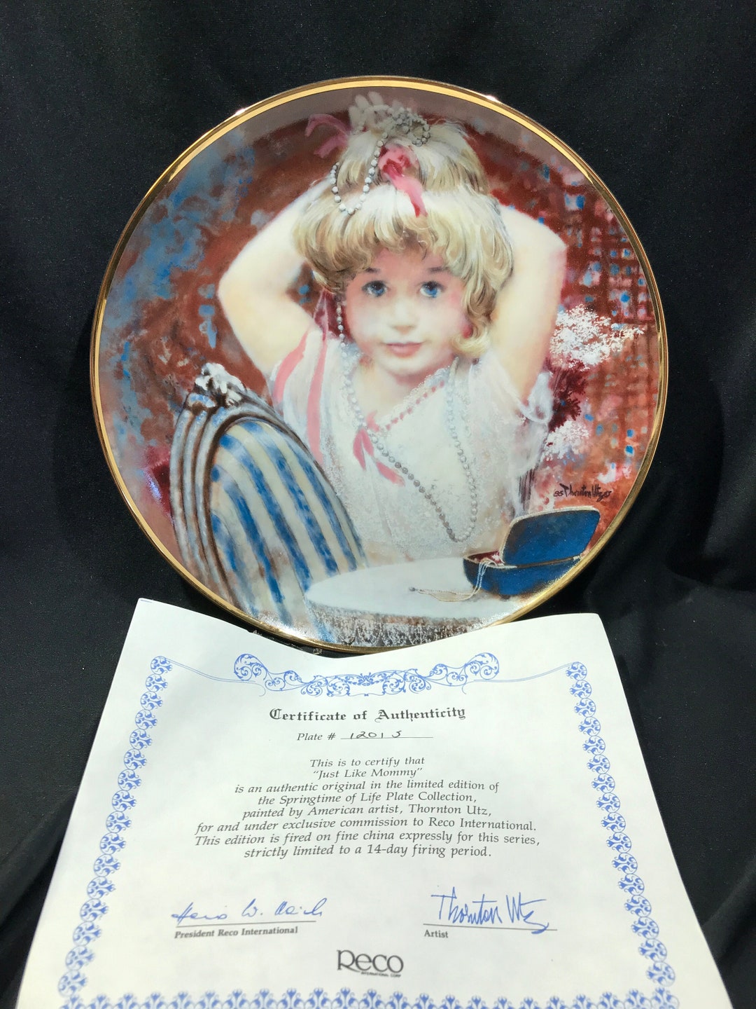 Collectible Plate, Reco International, Thornton Utz, Springtime of Life ...