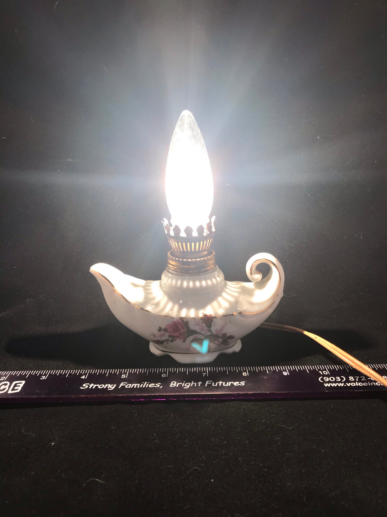 Aladdin Lamp Electric Ceramic with Floral WORKING Vintage | Etsy