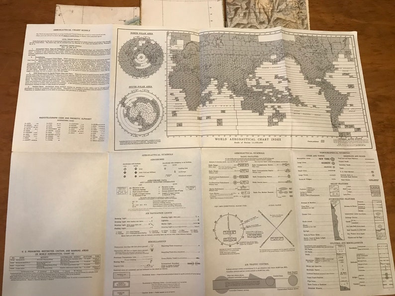 Vintage Aeronautical Chart 1950s 1960s Era Flight Map Charts - Etsy