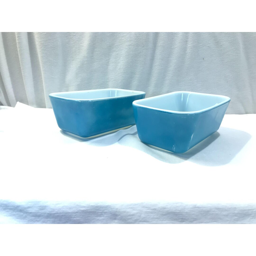 Vintage Pyrex 502-B Blue Refrigerator Dish Set, Light Blue, 2 Piece Set ...