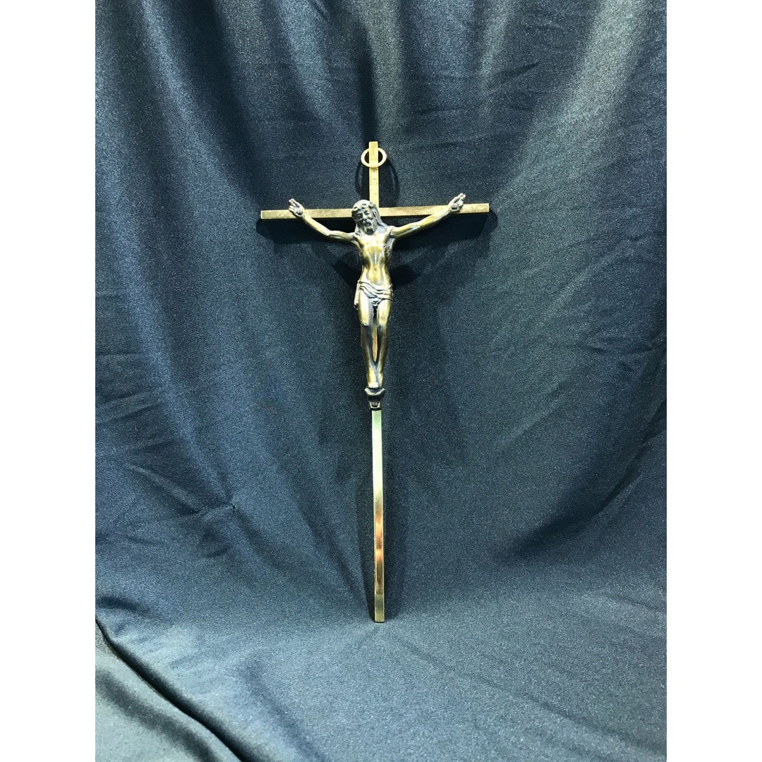 Brass 10" Crucifix, Jesus Cross, Wall Hanging Christain Catholic Symbol ...