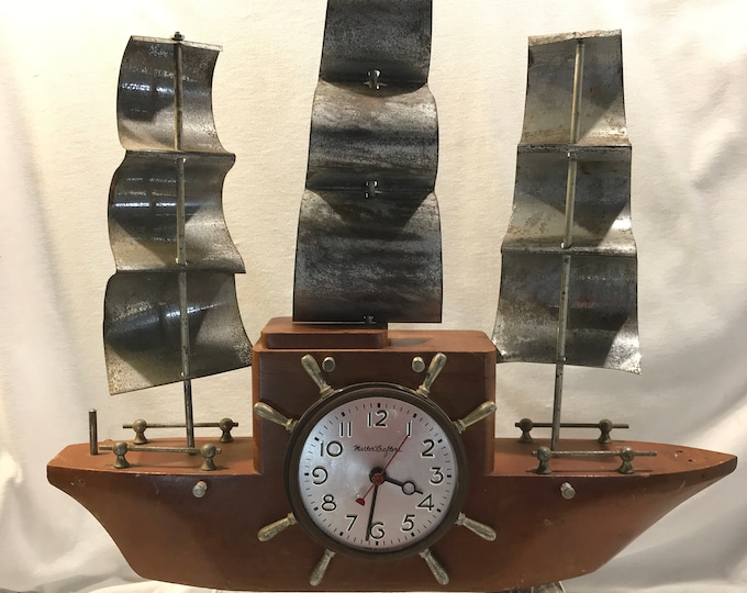 Vintage Mastercrafters Sailing Ship Mantel Clock, Working Electric ...