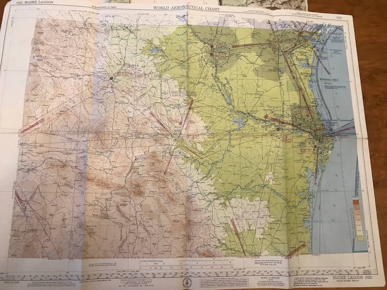 Vintage Aeronautical Chart 1950s 1960s Era Flight Map Charts - Etsy