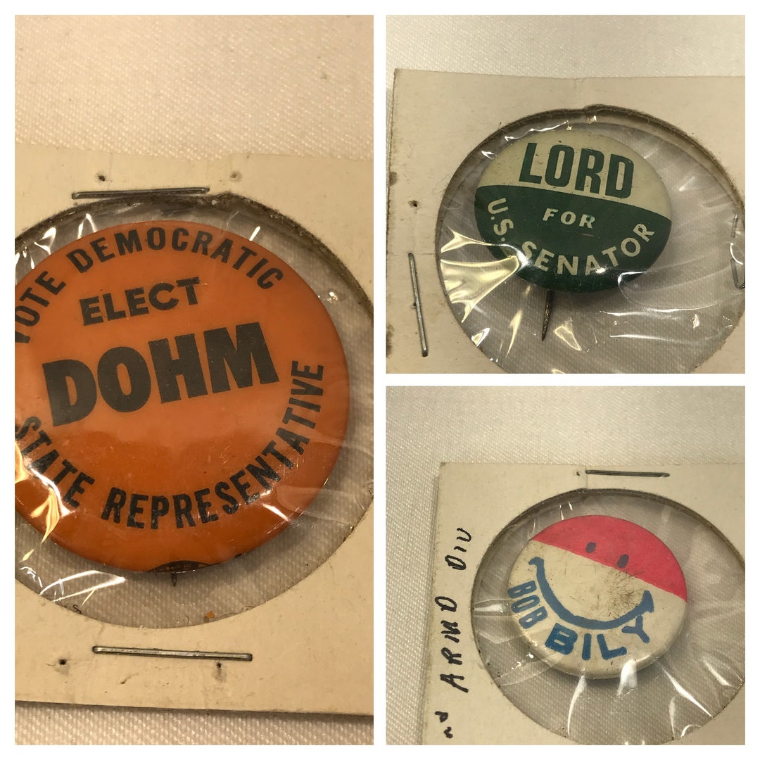 Campaign Button, Vintage Pinback Button, Political Campaign Memorabilia ...