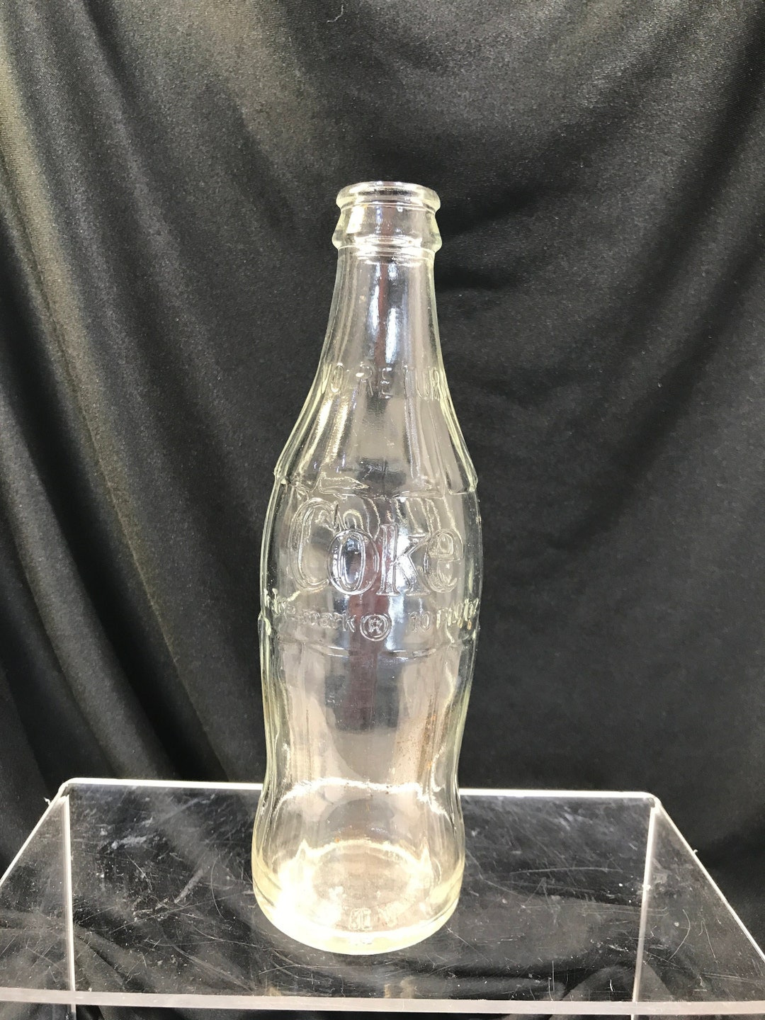Vintage Coke Bottle, Clear Glass, 10 Fl Oz, Coca Cola, No Refill Clear ...