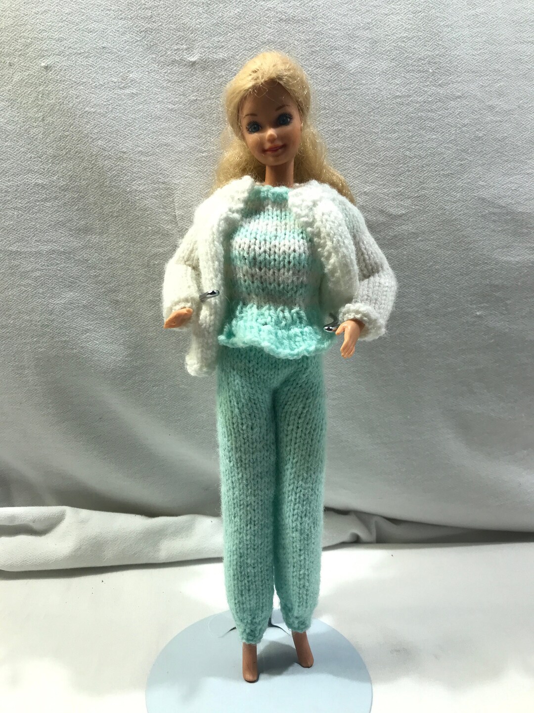 Barbie Doll, 1966 Vintage Barbie With Blue Teal Knit Outfit and Stand ...