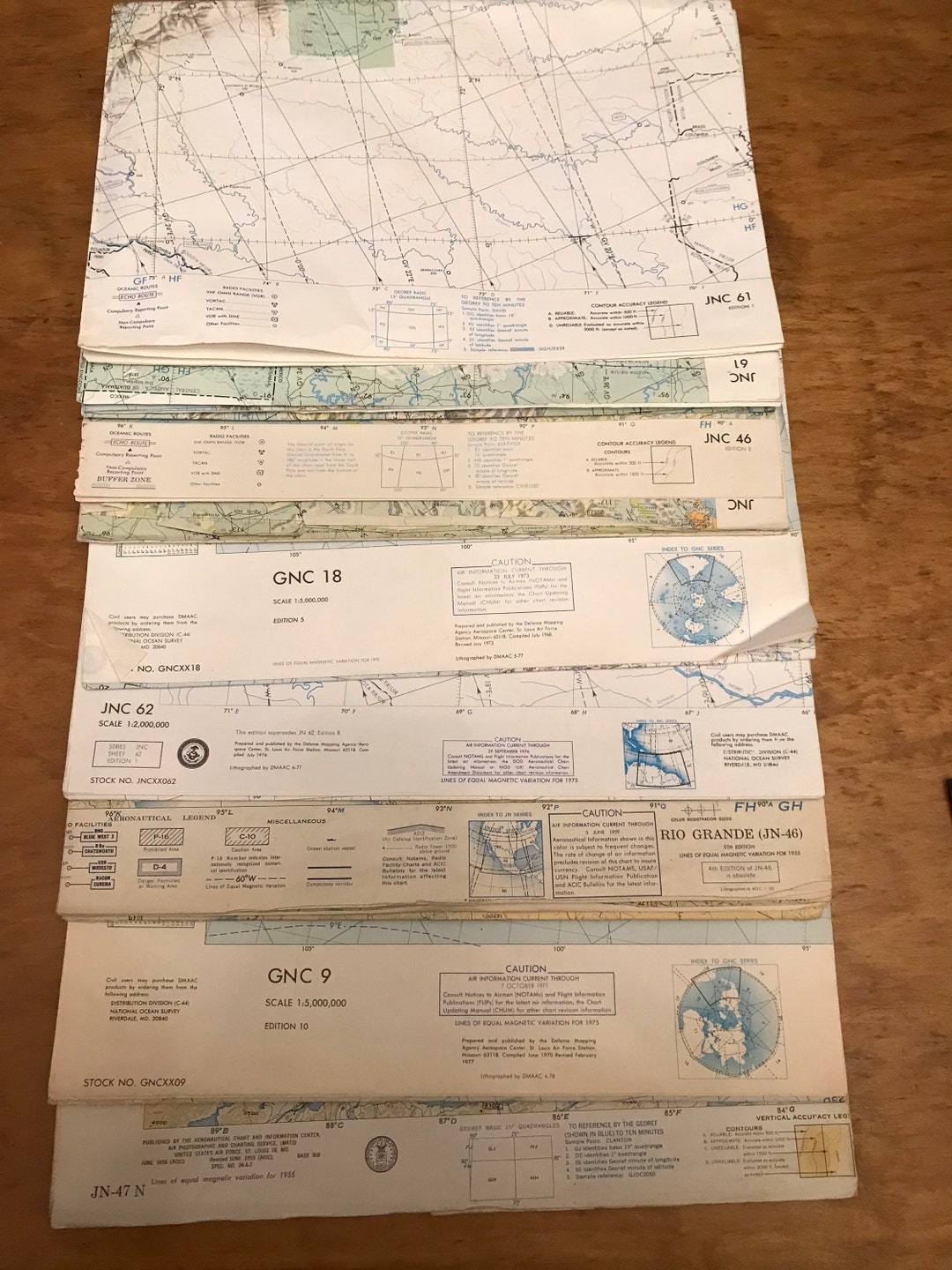 Vintage Flight Chart, USAF Jet Navigation Chart, 1959 1970s Era Map ...