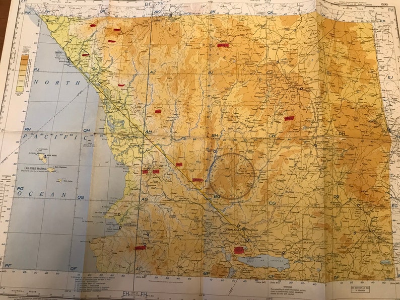 Vintage Aeronautical Chart 1950s 1960s Era Flight Map Charts - Etsy