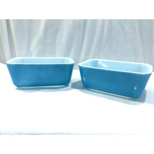 Vintage Pyrex 502-B Blue Refrigerator Dish Set, Light Blue, 2 Piece Set ...