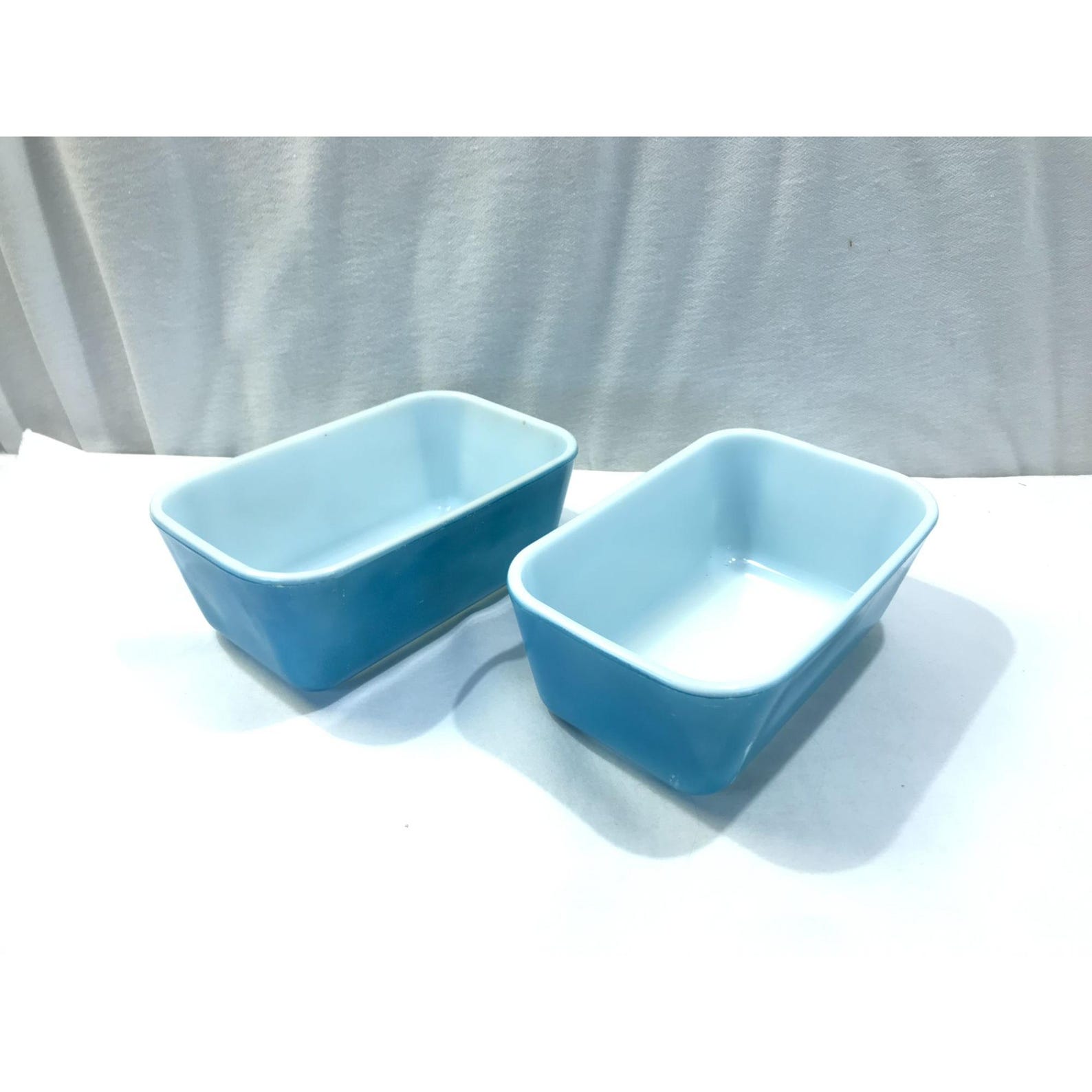 Vintage Pyrex 502-B Blue Refrigerator Dish Set, Light Blue, 2 Piece Set ...
